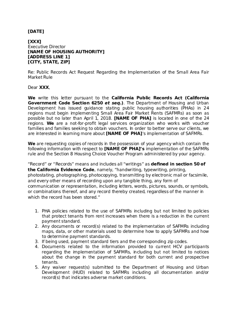 document MHA Public Records Request (OPRA) Doc Template | pdfFiller