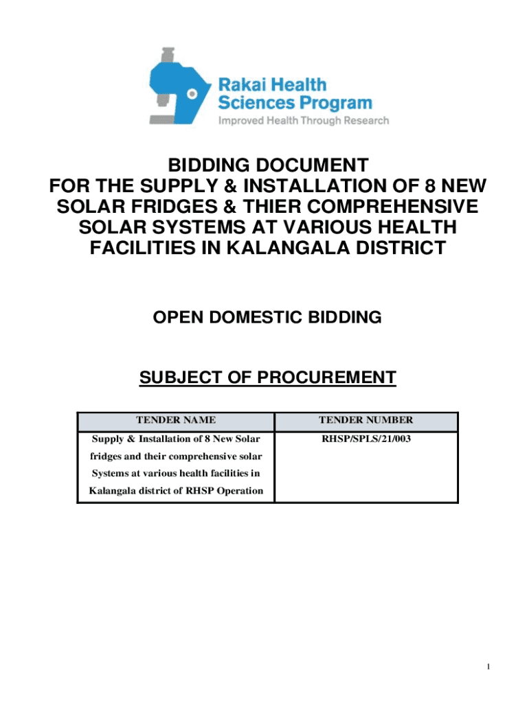 Fillable Online INVITATION FOR BIDDING UNDER OPEN BIDDING AND ... Fax Email Print - pdfFiller