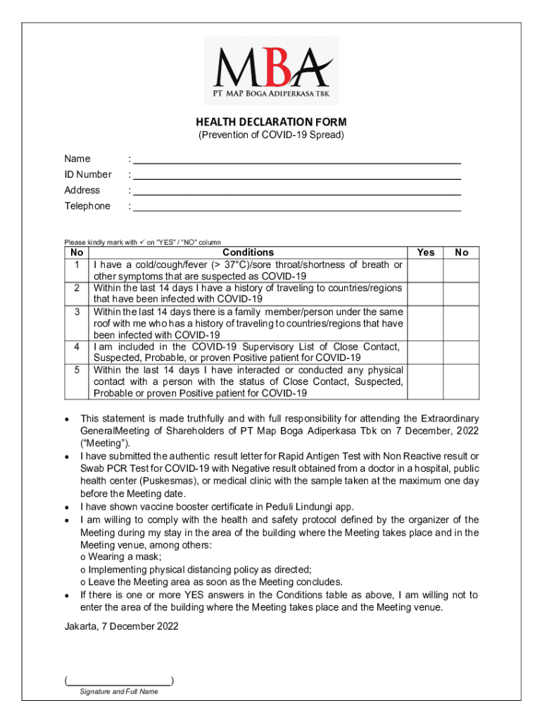 Fillable Online Health Declaration Form MBA RUPS LB Eng 071222.docx Fax Email Print - pdfFiller