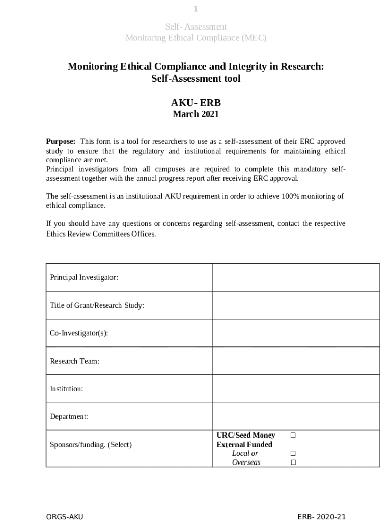 ERB self-assessment .docx Doc Template | pdfFiller