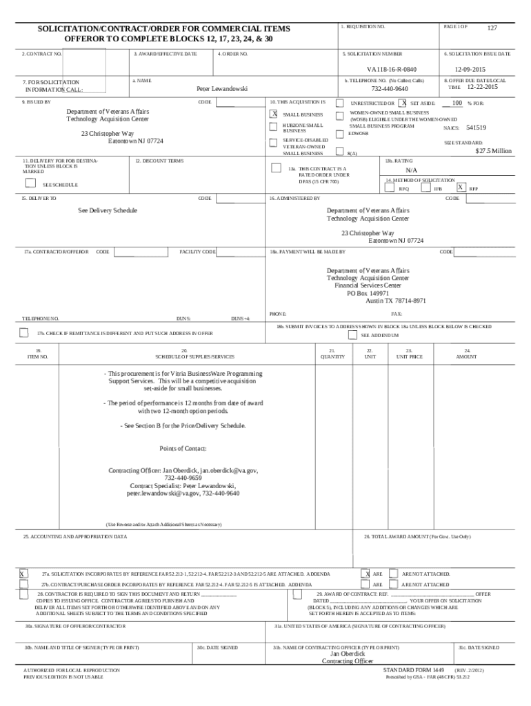 SUBJECT: Solicitation Numbe Doc Template | pdfFiller
