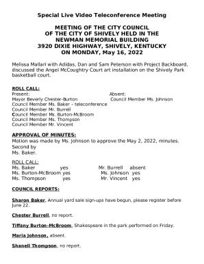 city of shively council members Doc Template | pdfFiller