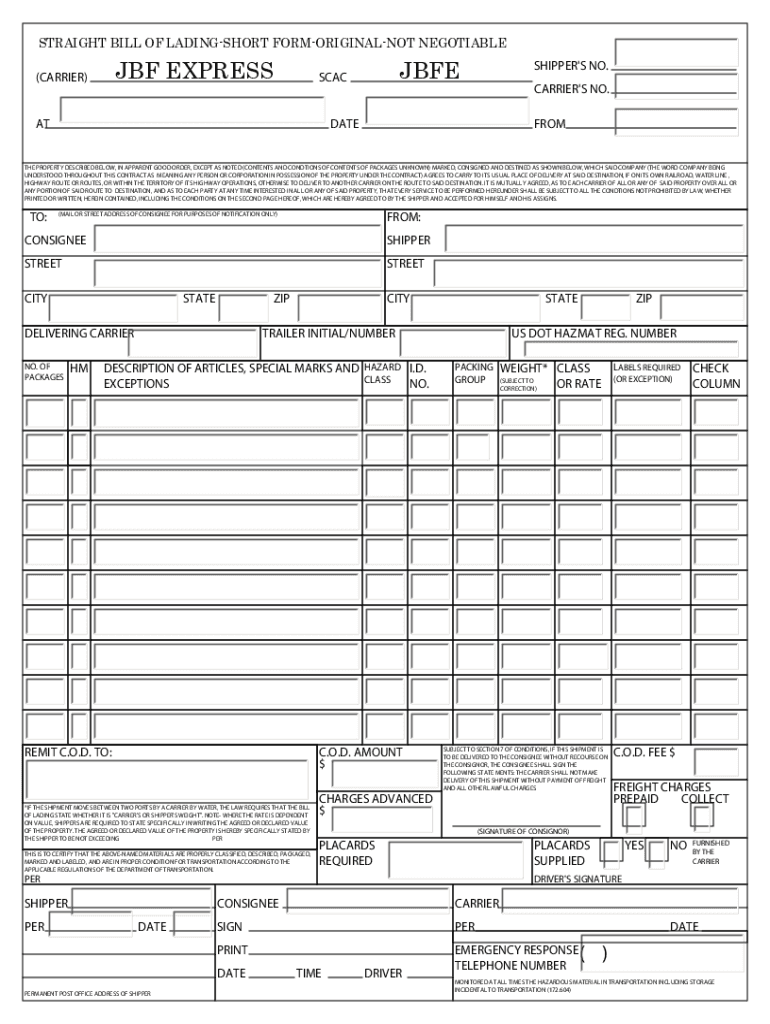 Fillable Online JBFE JBF EXPRESS Fax Email Print - pdfFiller