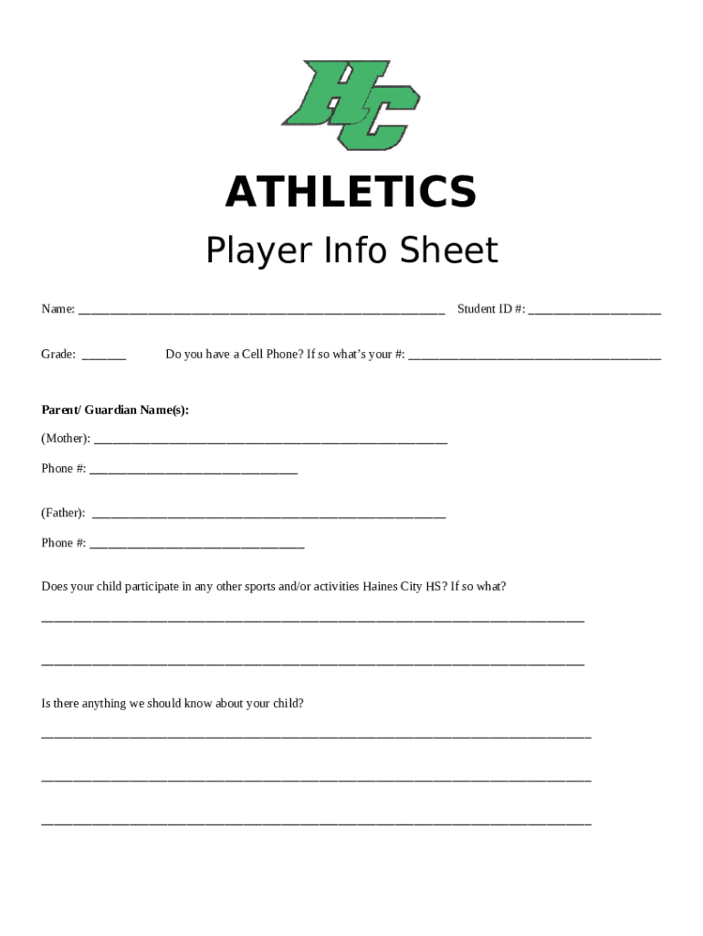 Athletic Ination Sheet - Broward Schools Doc Template | pdfFiller