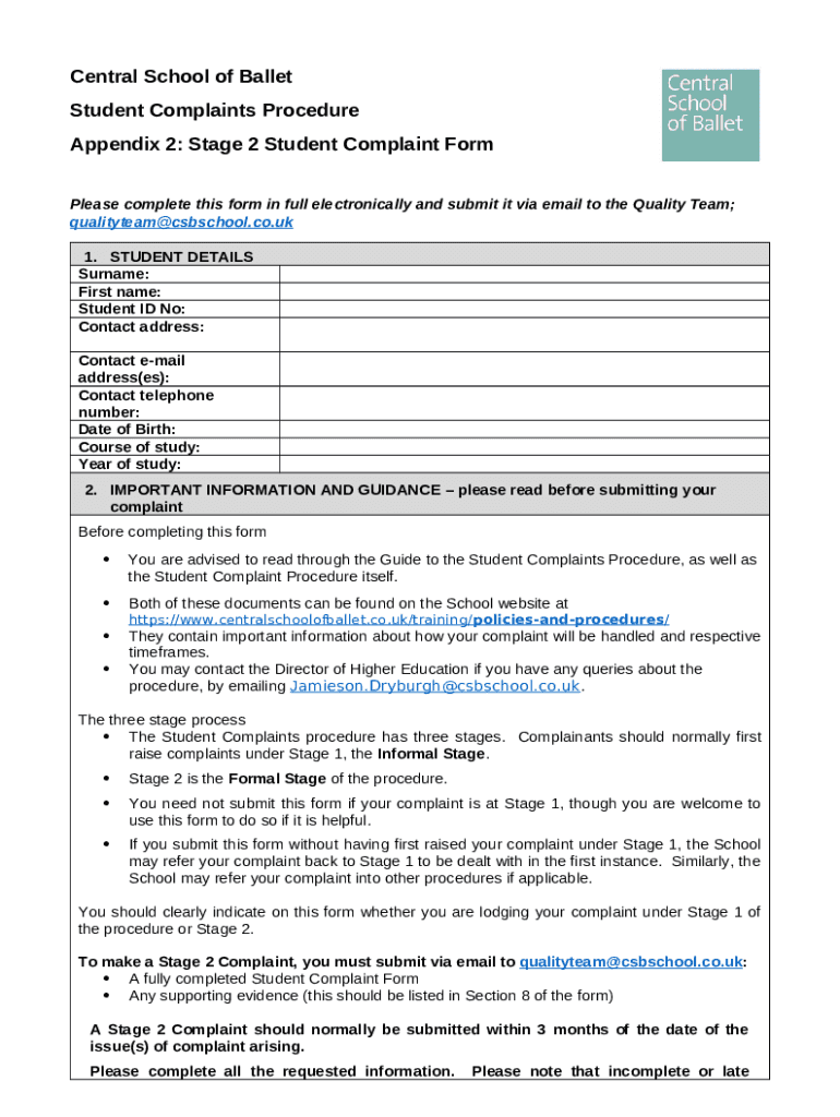 Guide-to-the-Student-Complaint-Procedure. ... Doc Template | pdfFiller