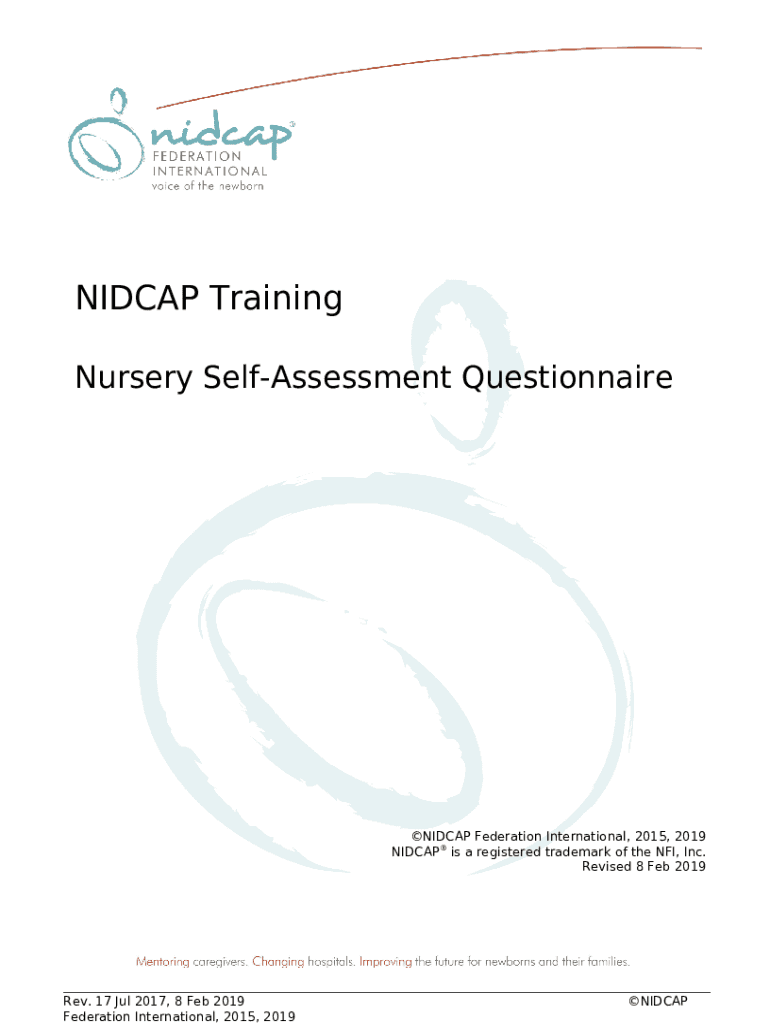 NIDCAP Nursery Program Nursery Assessment Manual Doc Template | pdfFiller