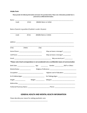 Fillable Online Client Intake Form.pdf - INTAKE FORM Please provide the ...