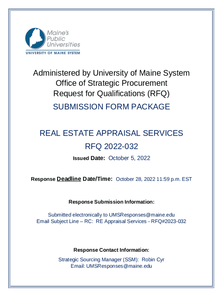 RFQ 2023-032 RFQ Submission Package Doc Template | pdfFiller