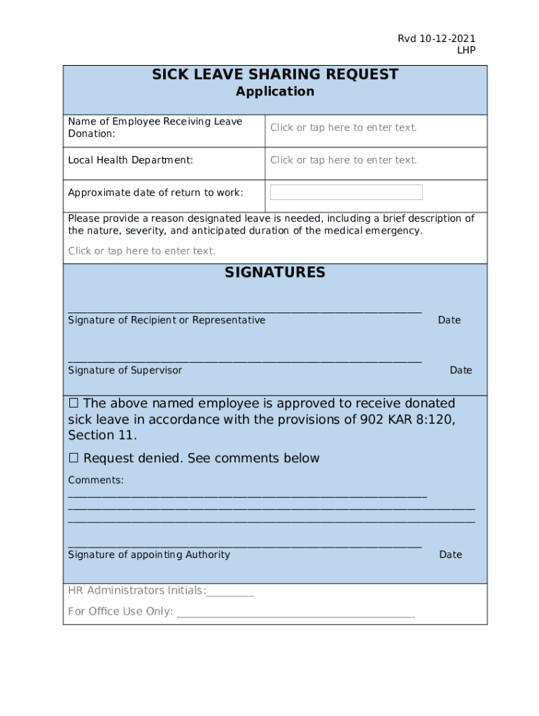 Annual and Sick Leave Sharing Ination Doc Template | pdfFiller