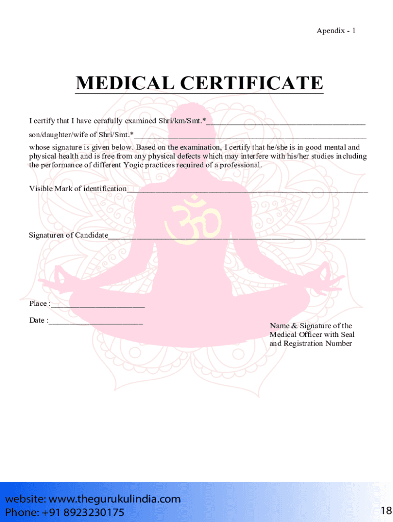 Fillable Online Ipu Medical CertificatePDF Fax Email Print - pdfFiller