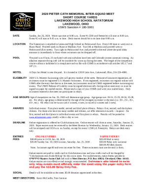 USMS Swim Meets Doc Template | pdfFiller