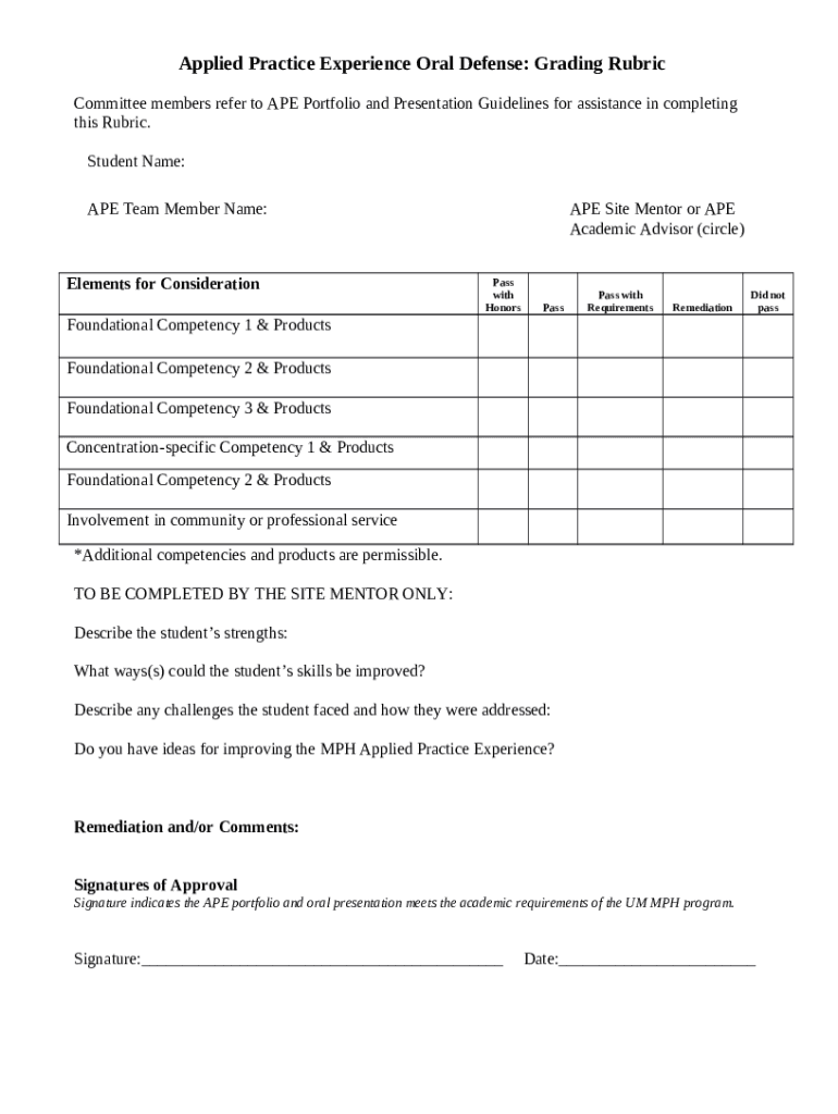 APE s and Documents - UIC School of Public Health Doc Template | pdfFiller