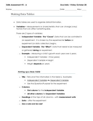 Fillable Online What Is a Data Table? (With Types, Example and Tips ...