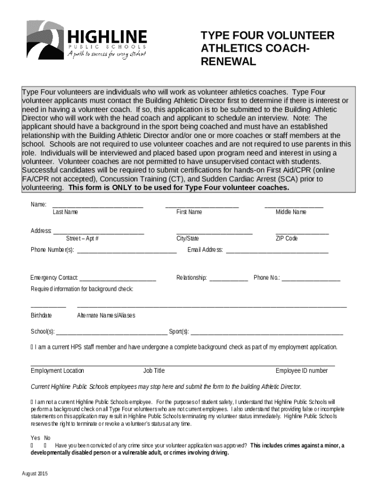 Highline Pubic Schools Doc Template | pdfFiller