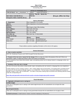 Rulemaking Process Detailed - Utah Administrative Rules Doc Template ...