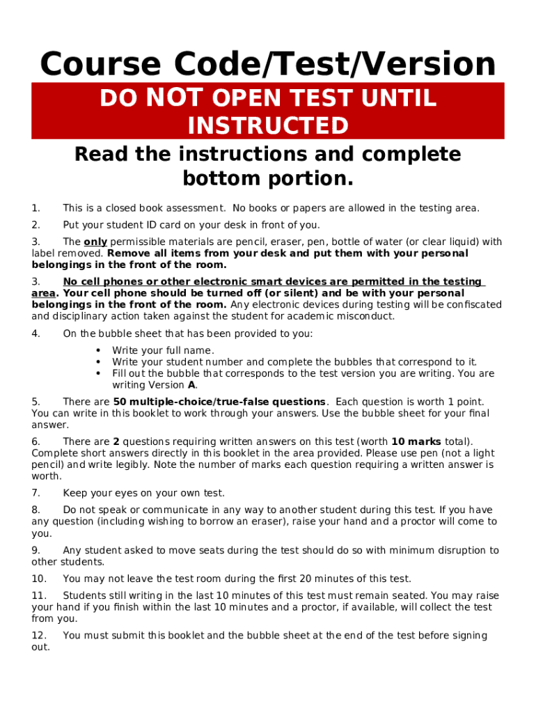 Sample Test Cover Sheet Doc Template | pdfFiller