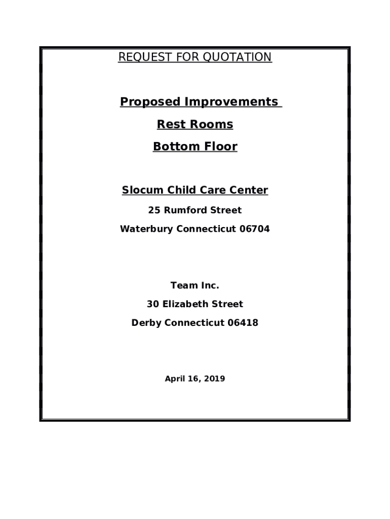 REQUEST FOR QUOTATION KITCHEN IMPROVEMENTS ... Doc Template | pdfFiller