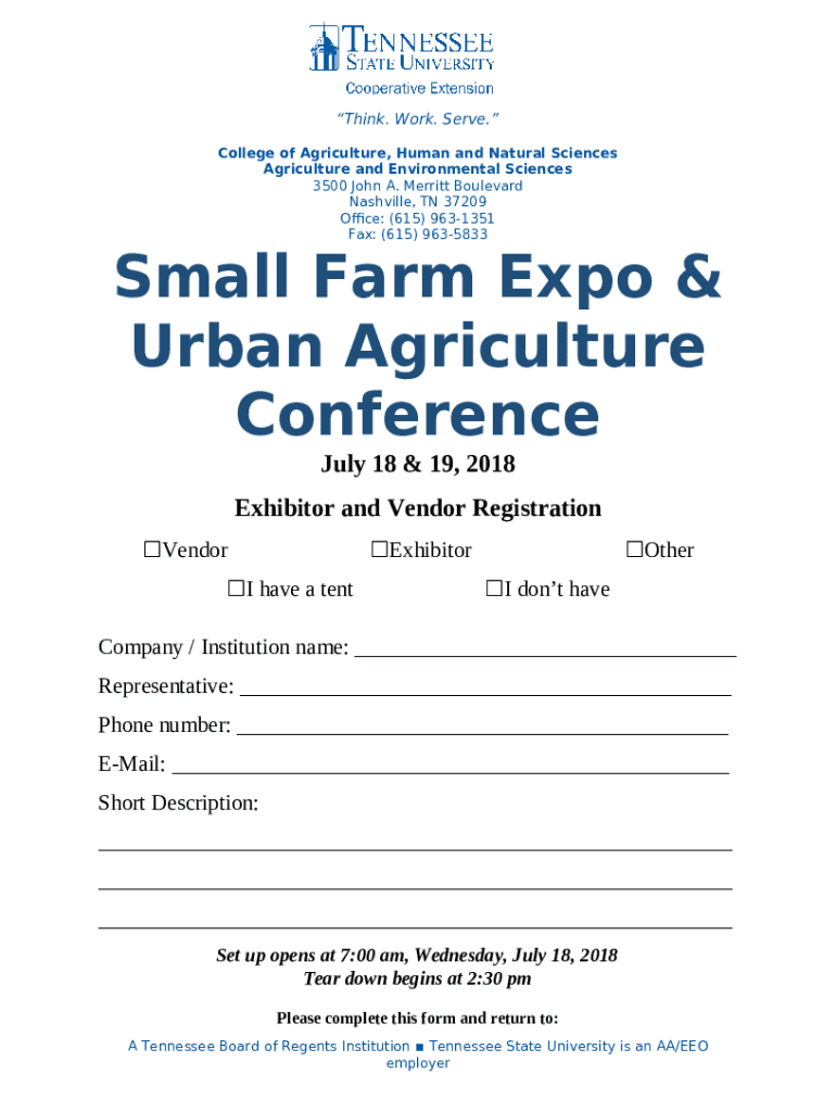 Vendor or Exhibitor Registration Doc Template | pdfFiller