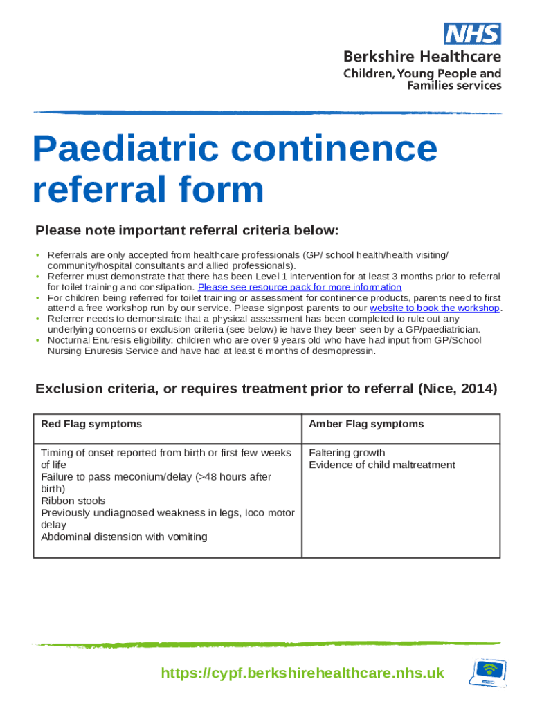 paediatric-continence-referral-. ... Doc Template | pdfFiller