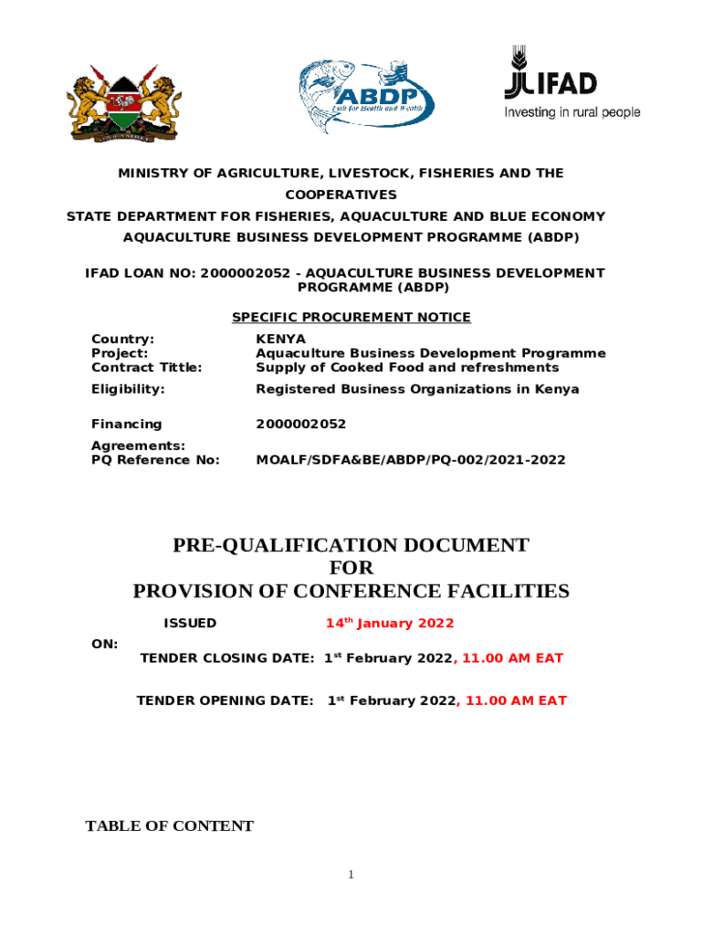 pre-qualification document for provision of conference facilities Doc ...