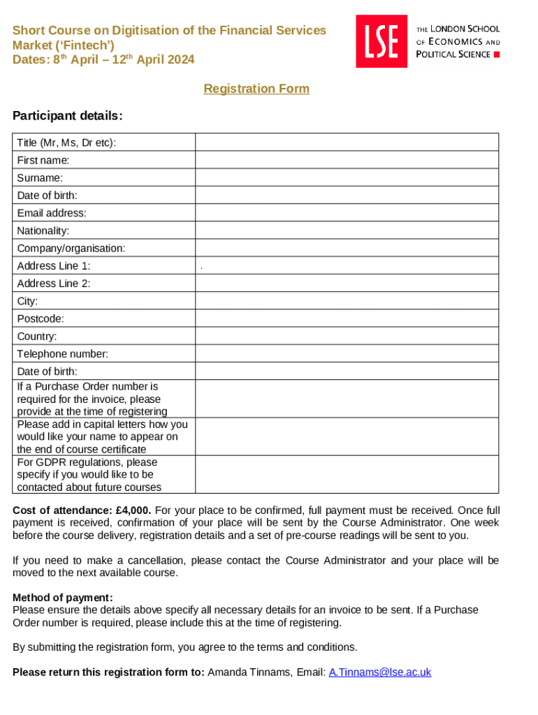 Fintech Certificate Program Doc Template | pdfFiller