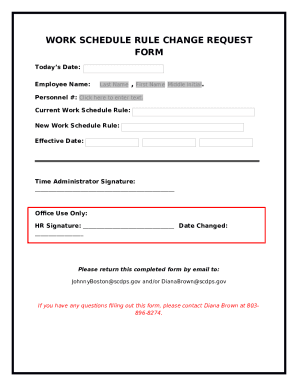 Work Schedule Change Request - MSU Human Resources Doc Template | pdfFiller