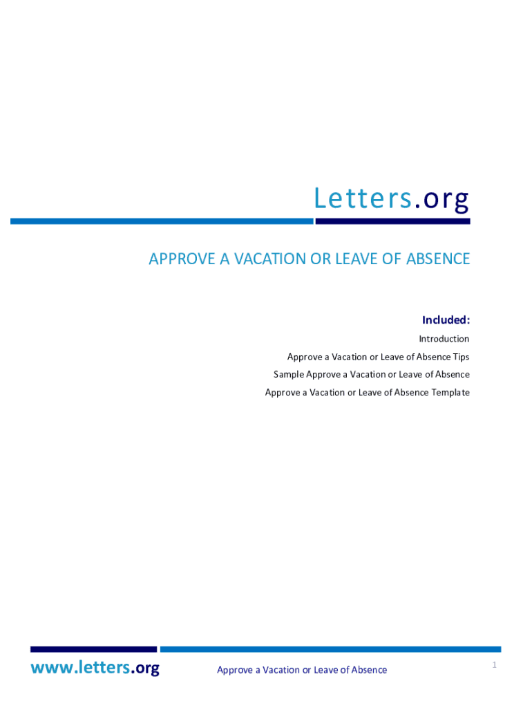 Fillable Online How to Write a Leave Letter? Sample, Templates ...