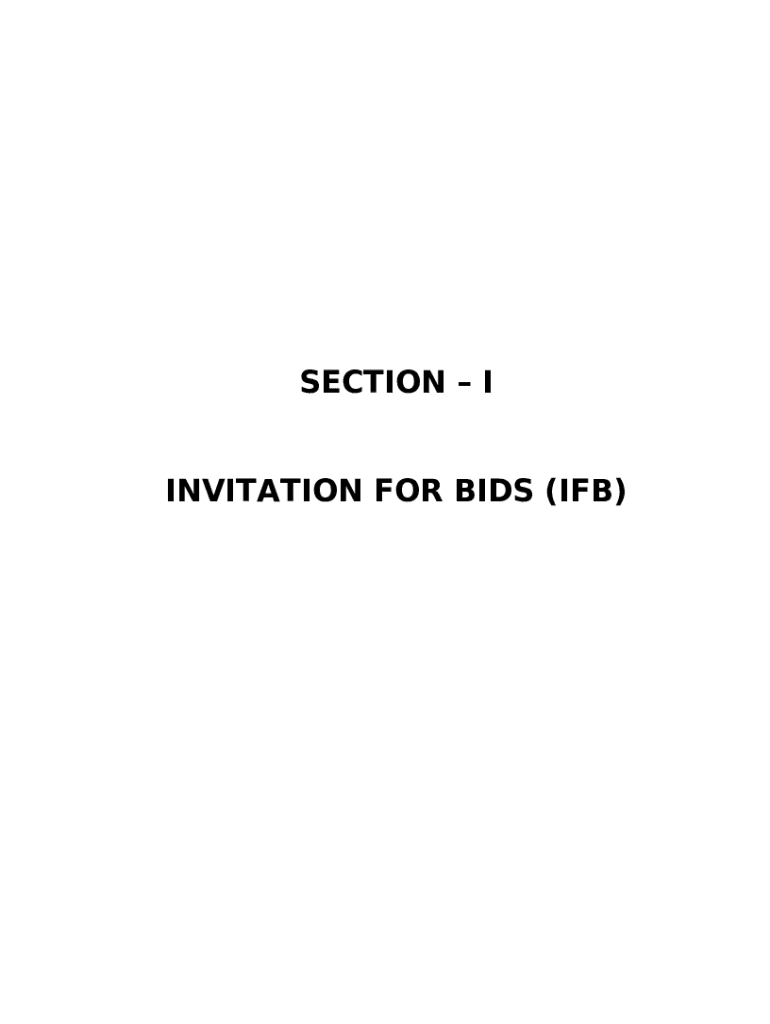 SECTIONI INVITATION FOR BIDS (IFB) Doc Template | pdfFiller