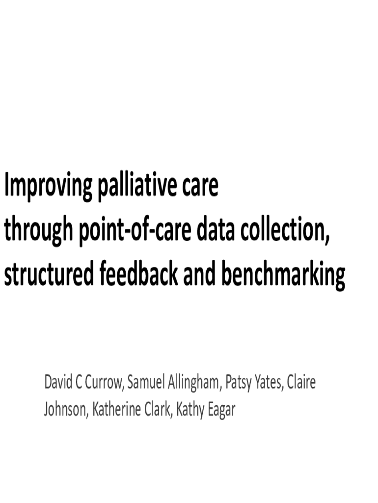 Fillable Online Palliative Care Outcomes Collaboration (PCOC) Fax Email ...