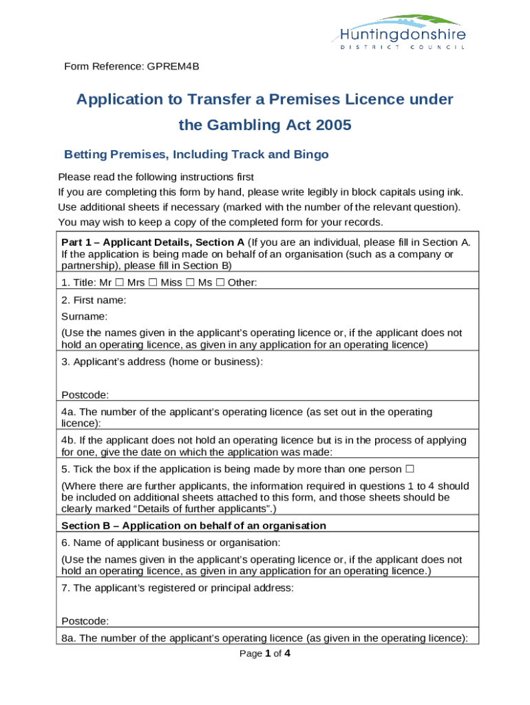 Apply for a premises licence or notify us of changes ... Doc Template ...