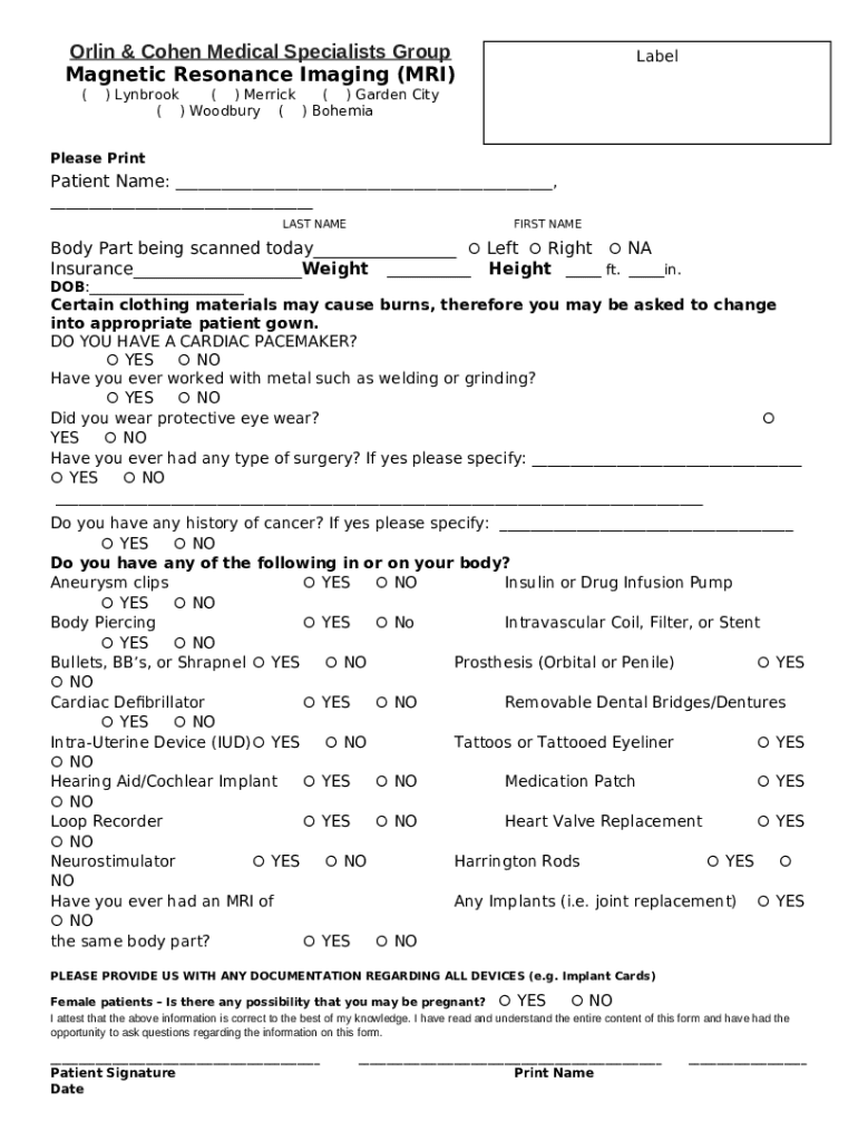 MRI-Screening-Questionnaire-10- ... Doc Template | pdfFiller