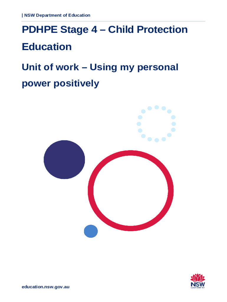 PDHPE Stage 4 Sample Unit: This is me! Doc Template | pdfFiller