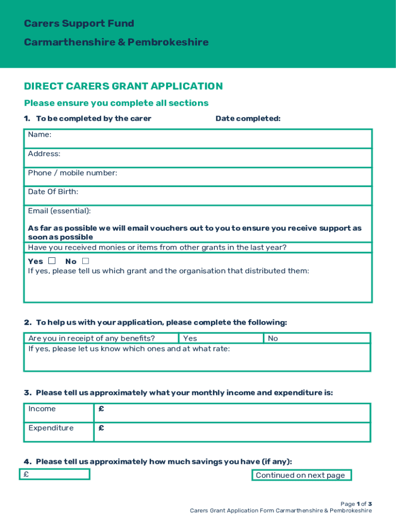 How to apply for Carer's Allowance Doc Template | pdfFiller