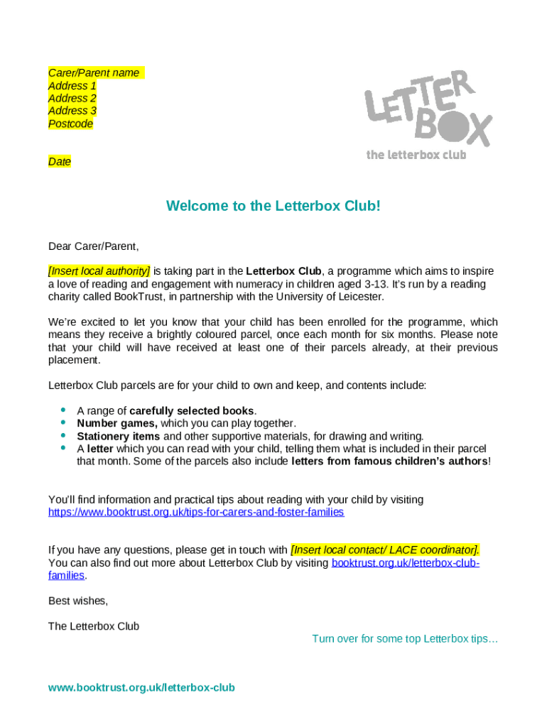 Exploring the Letterbox Club programme's impact on foster ... Doc ...