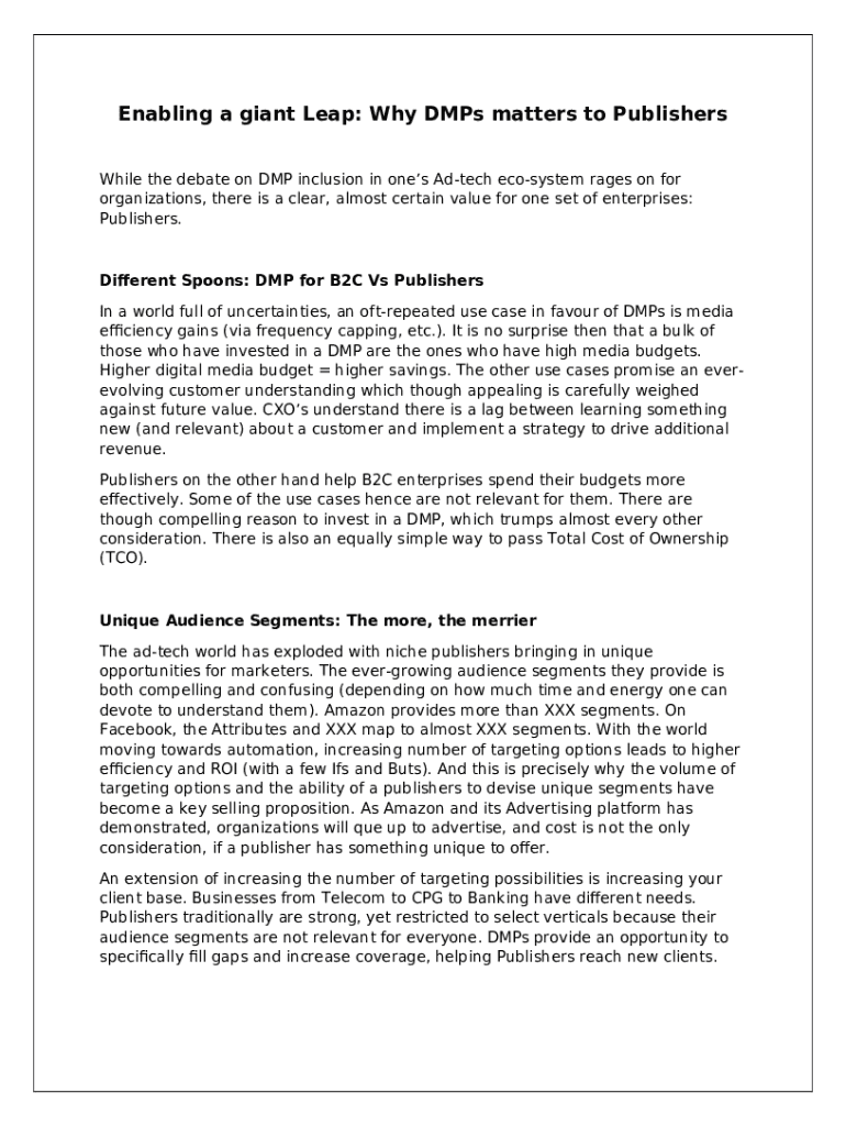 DSP and DMP: Why You Need Both for Effective Ad ... Doc Template ... DSP and DMP: Why You Need Both for Effective Ad ... Doc Template ...