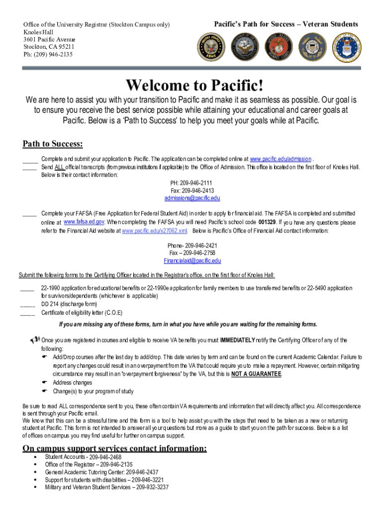 Fillable Online VA -Pacific Path for Success - check list Fax Email Print - pdfFiller