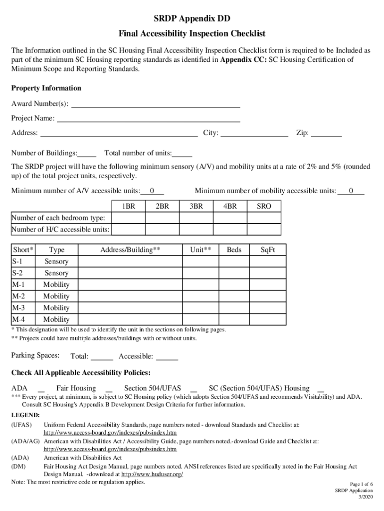Fillable Online Exhibit DD Final Accessibility Inspection Checklist Fax ...