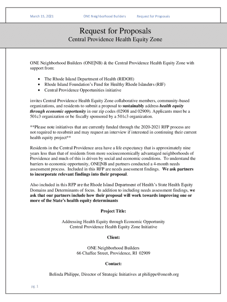 Fillable Online Request for Proposals - Central Providence Health ...