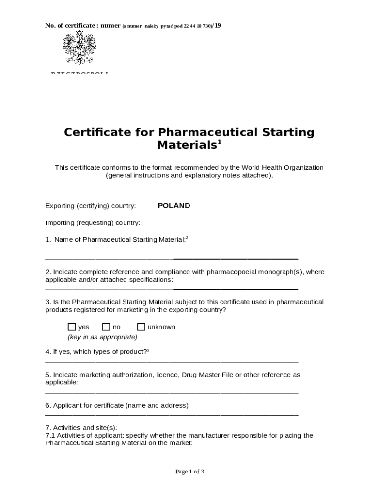 Implementation of the new WHO certificate template Doc Template | pdfFiller