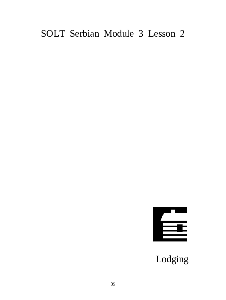 SOLT Serbian Module 4 Lesson 3 Location and Directions Doc Template ...