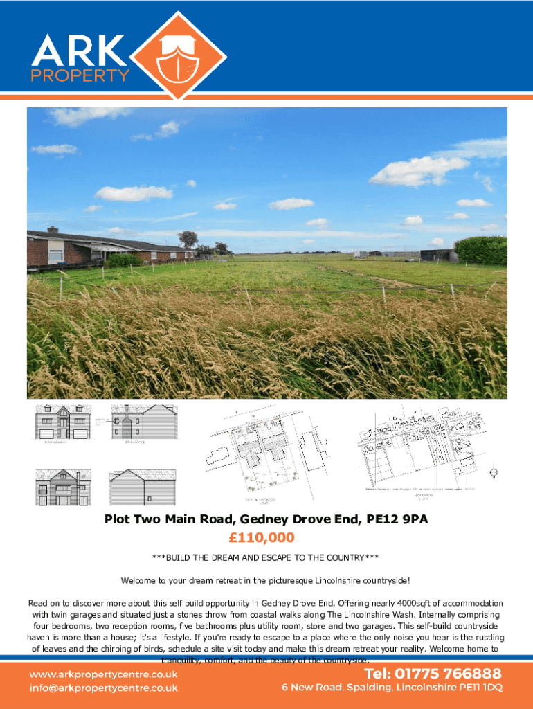 Fillable Online Plot Two Main Road, Gedney Drove End, PE12 9PA Fax ...