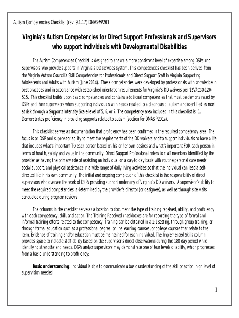 Virginia's Autism Competencies for Direct Support ... - dbhds virginia ...