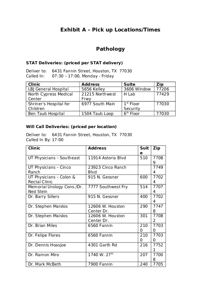 STAT Delivery Service Doc Template | pdfFiller