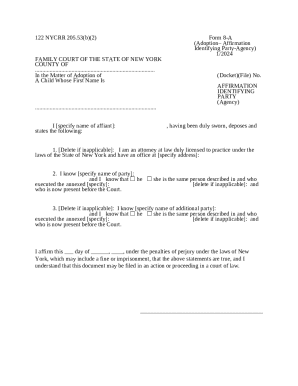Affidavit identifying party (agency)New York Codes ... Doc Template ...