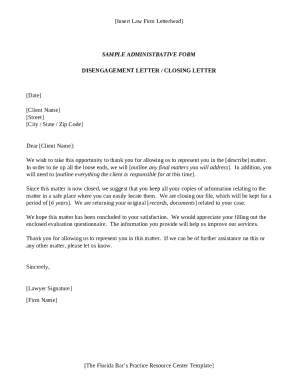 Closing Letter (Sample And ) :: Georgia :: Law ... Doc Template | pdfFiller