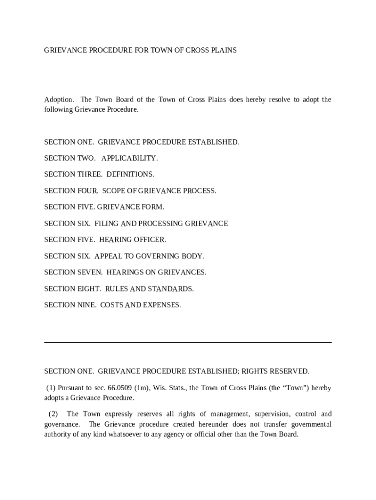 3.9. Grievance Procedures - Policy and Procedure Manual Doc Template | pdfFiller