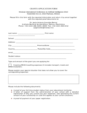 GRANTS ELECTRONIC APPLICATION Doc Template | pdfFiller