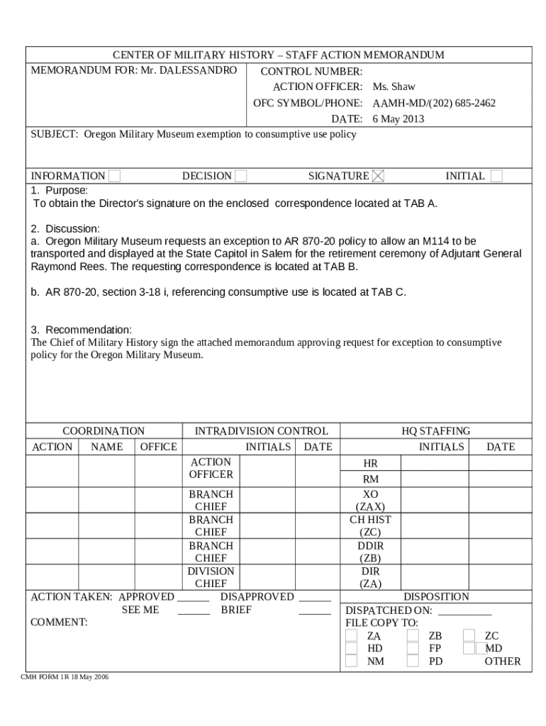 AAMH-MD MEMORANDUM FOR SEE DISTRIBUTION 1 O ... Doc Template | pdfFiller
