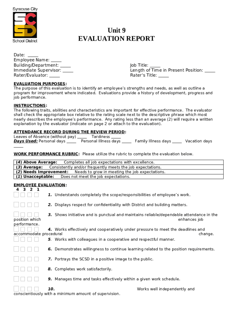 Report of Perance Instructions Doc Template | pdfFiller