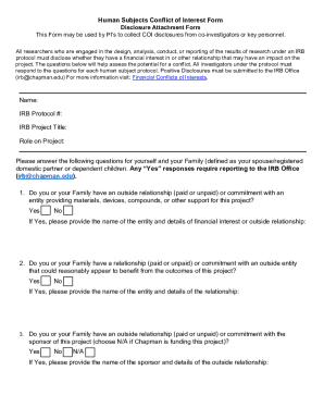 Fillable Online Human Subjects COI Disclosure Form.Final.docx Fax Email Print - pdfFiller
